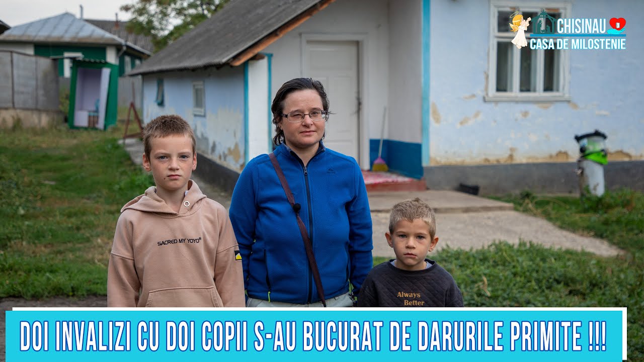 Doi invalizi cu doi copii s-au bucurat de darurile primite !!! - YouTube