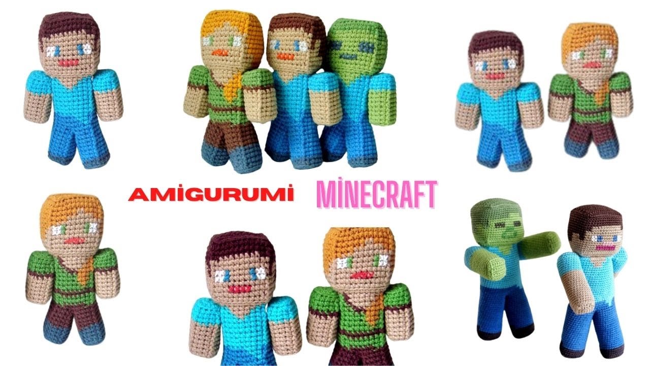 Minecraft 💥 Steve Alex and Zombie 💥 Amigurumi 💥 Free Crochet Patterns ...