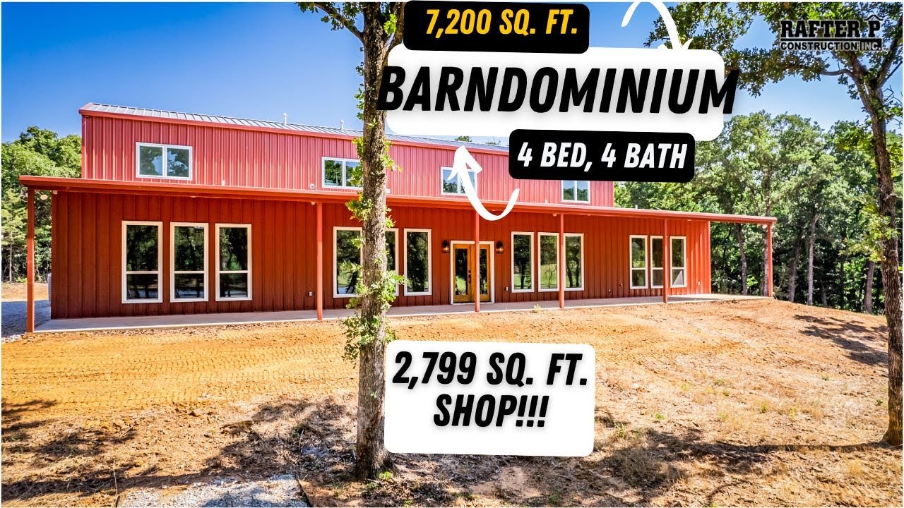 A 2 Story Barndominium With a 2,700 Square Foot Huge Shop! - YouTube