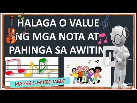 MAPEH 5 MUSIC MELC 1st Quarter. Aralin 2: HALAGA O VALUE NG MGA NOTA AT ...
