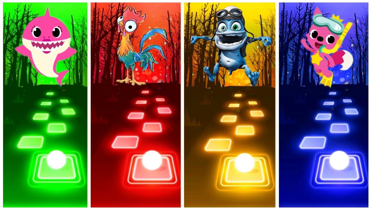 Baby Shark - Chicken Song - Pinkfong - Crazy Frog - Tiles Hop EDM Rush ...