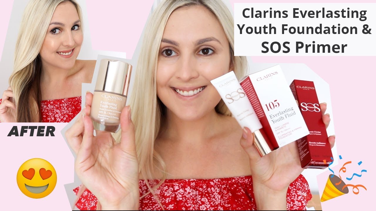 Clarins Everlasting Youth Foundation & Clarins SOS Primer review ...