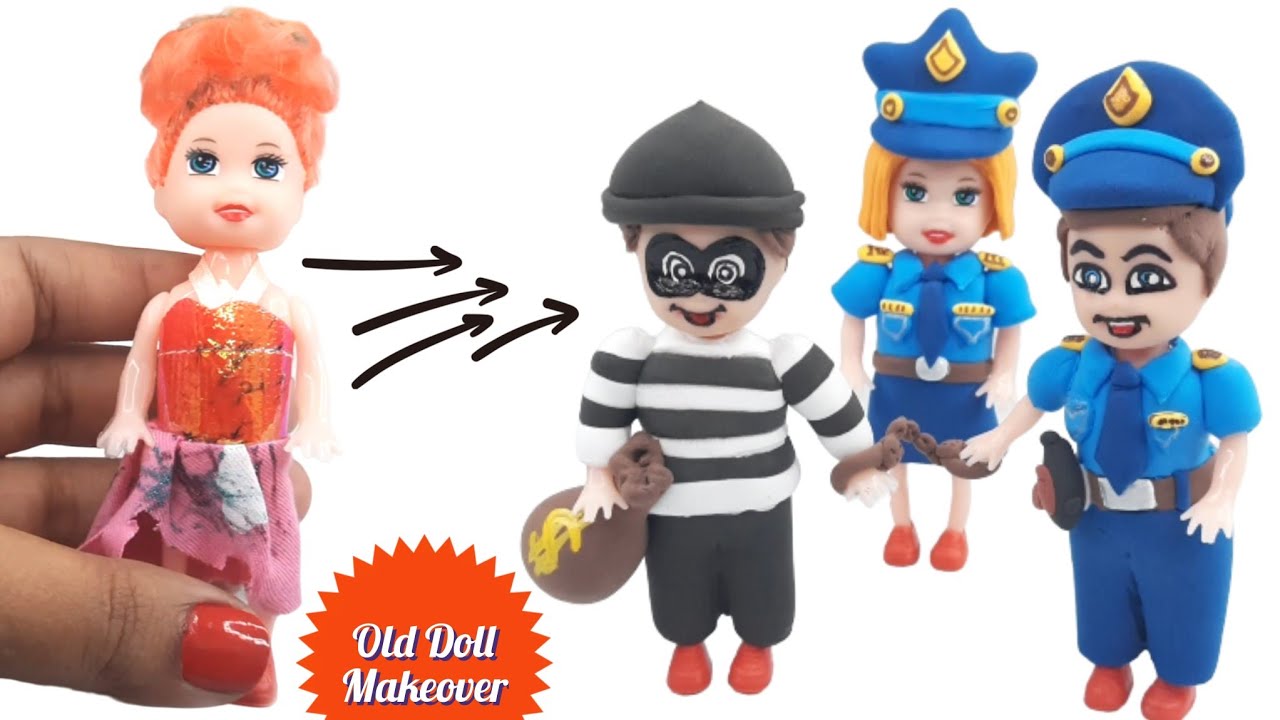 The Police Man👮‍♂️🎶🎵DIY PoliceMan Making With Super Clay🚔👮🚦Old Barbie ...