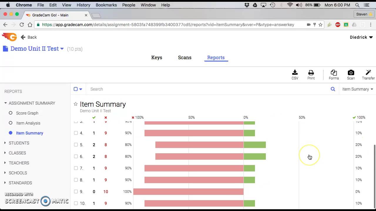 How to view reports using GradeCam - YouTube