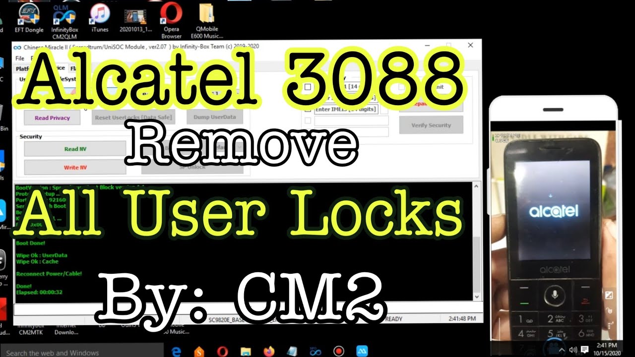 Alcatel 3088 Remove All User Locks With Boot Key By: Cm2 - YouTube