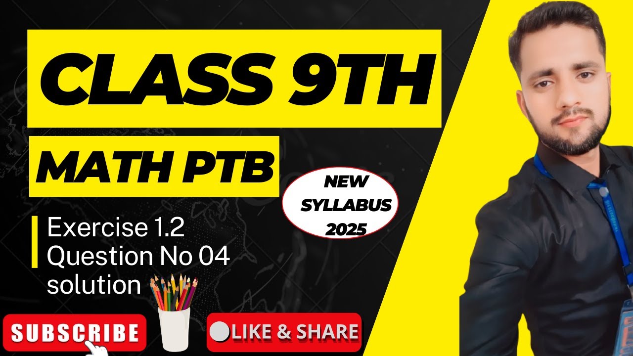 9th class math ex 1.2 q 4 solution new syllabus 2025 ptb bid in ...