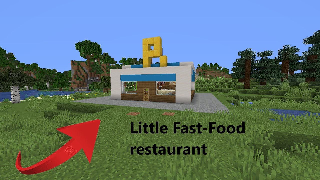fastfood restaurant minecraft timelapse replay - YouTube