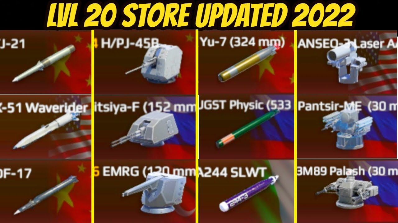LEVEL 20 STORE UPDATED 2022 - Modern Warships - YouTube