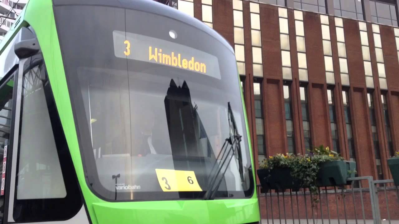London Tramlink Stadler Variobahn 2555 departs East Croydon - YouTube