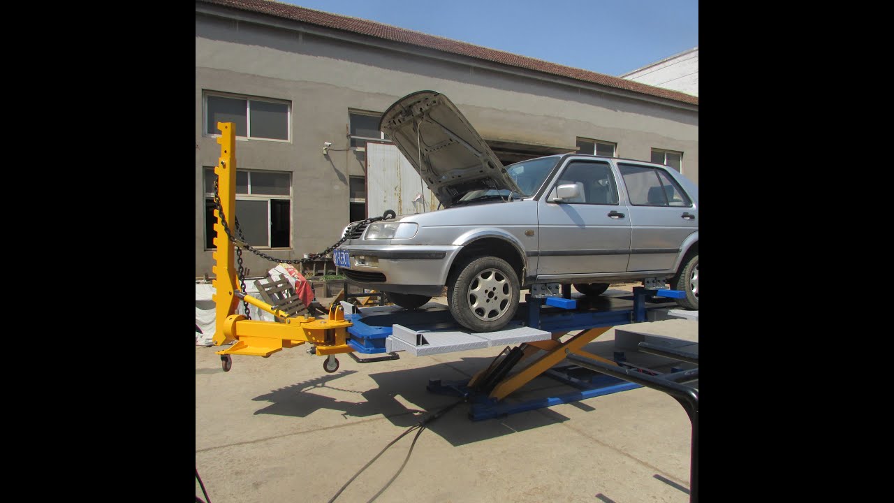 car body repair bench, auto chassis pull machine with scissor lift ...