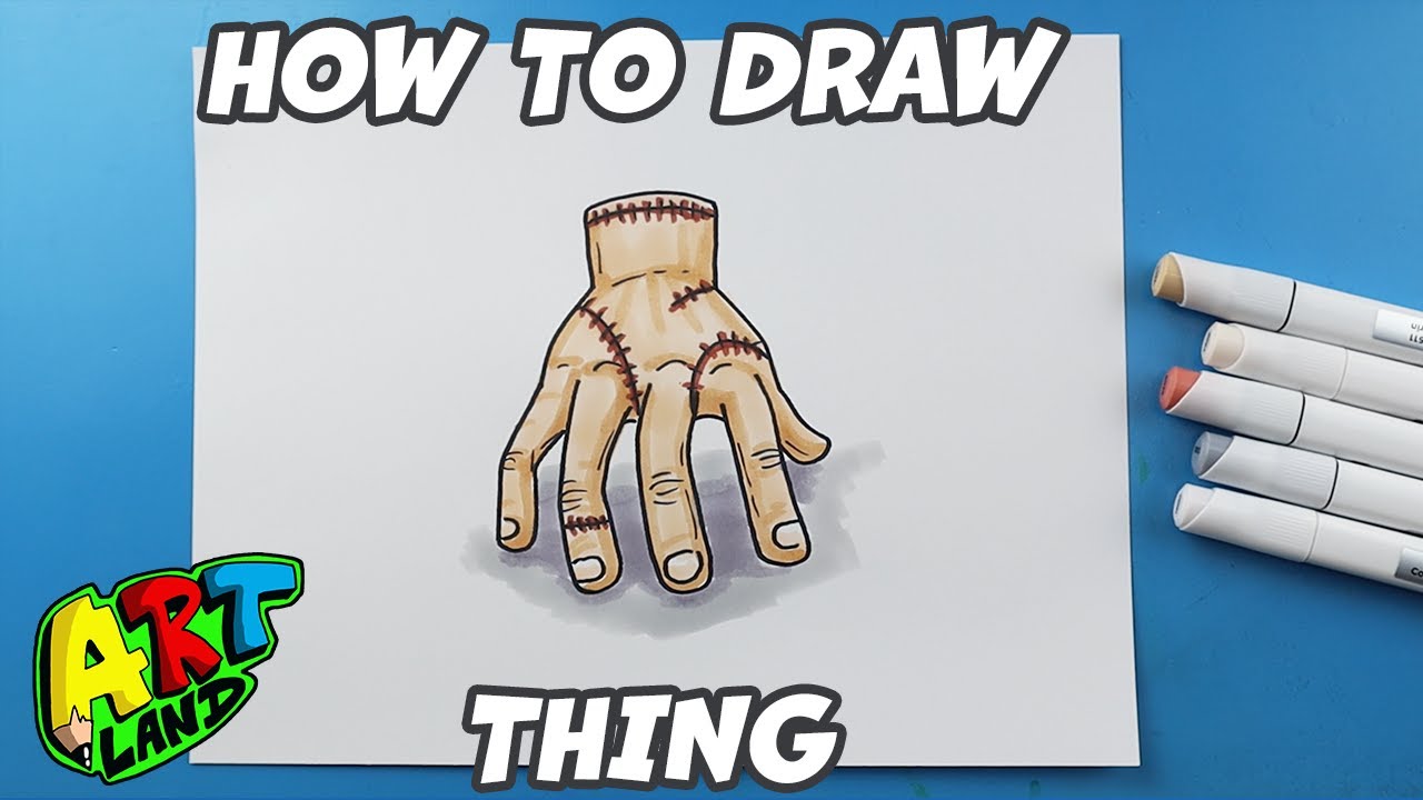 How to Draw Thing from Wednesday Addams - YouTube