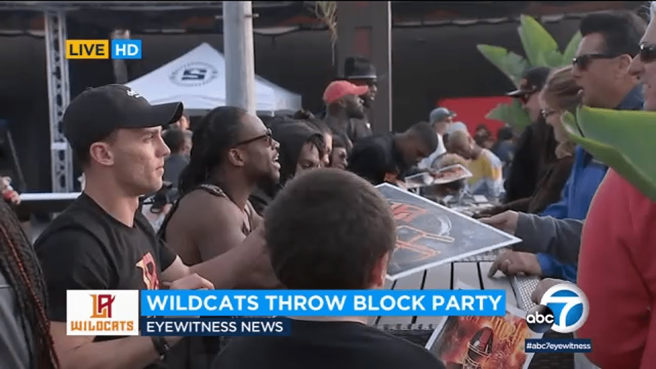 XFL's Los Angeles Wildcats hold block party in Carson | ABC7 - YouTube