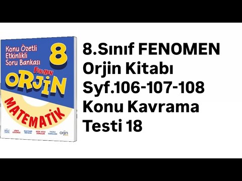 8.SINIF FENOMEN ORJİN S.106-107-108 KONU KAVRAMA TESTİ 18