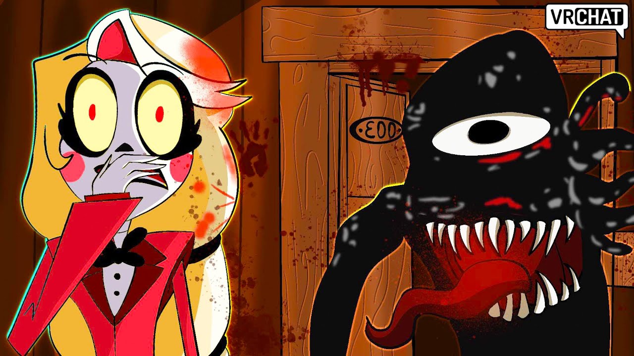 Hazbin Hotel Characters VS The SCARY DOORS Hotel in VRChat - YouTube