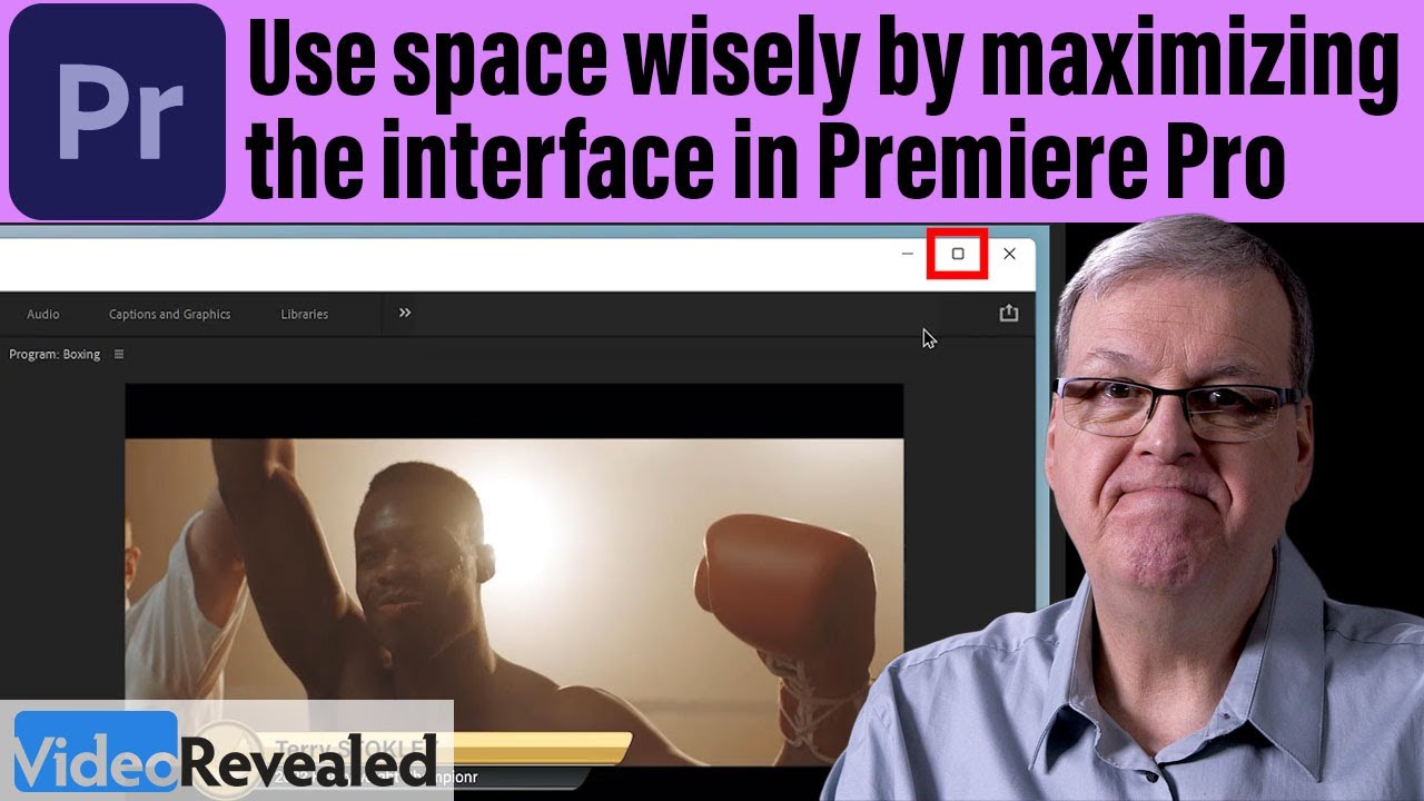 Use space wisely by maximizing your interface in Premiere Pro - YouTube