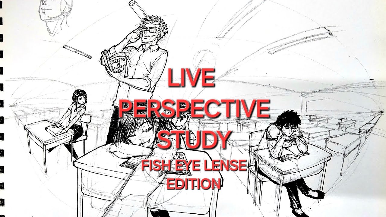 Practice drawing fish eye lens part 1 - YouTube