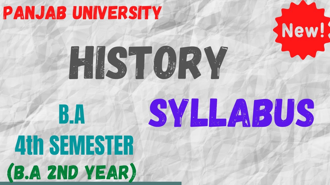 History Ba 2nd Year Syllabus||Punjab University|| @hcpadda ||PU||Ba 4th ...