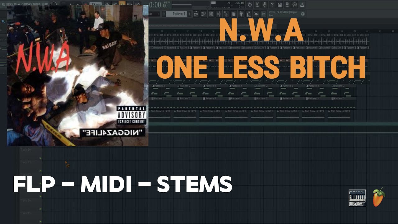 N.W.A - One Less Bitch (FL Studio Remake) FLP + MIDI + STEMS - YouTube