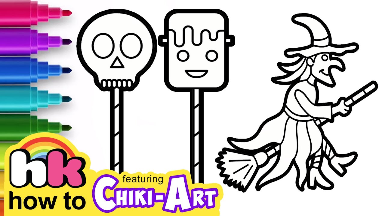 How To Draw a Witch | Drawing and Coloring for Kids | Chiki Art ...