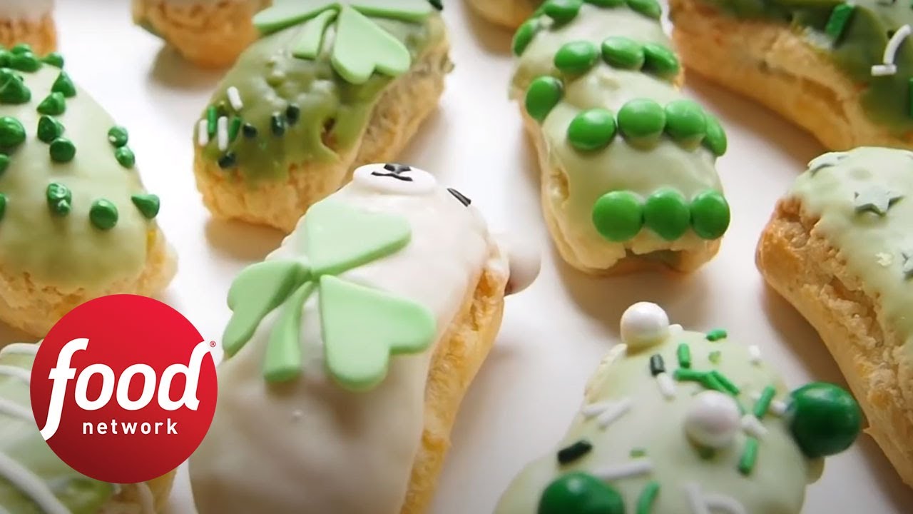 How to Decorate St. Paddy's Day Eclairs | Food Network - YouTube