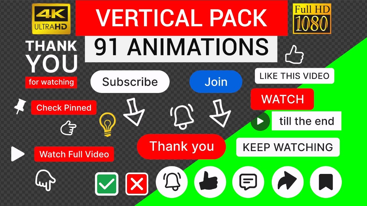 91 Premium Vertical Subscribe Buttons & Call to Action Animations | 4K ...