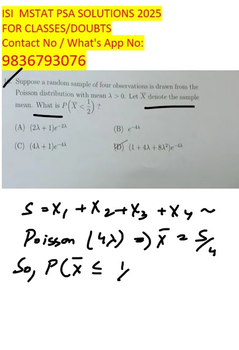 ISI MStat PSA 2025 Q16 Solved! | Detailed Solution & Final Answer # ...