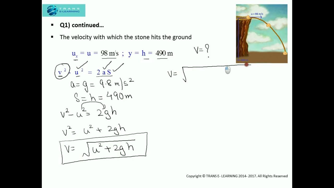 PROJECTILE MOTION - Projectile Fired horizontally Part -II (How to solve problems) - YouTube