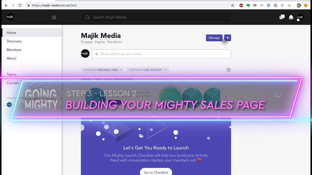 How to Build your Mighty Networks Sales Pages (Going Mighty Course ...