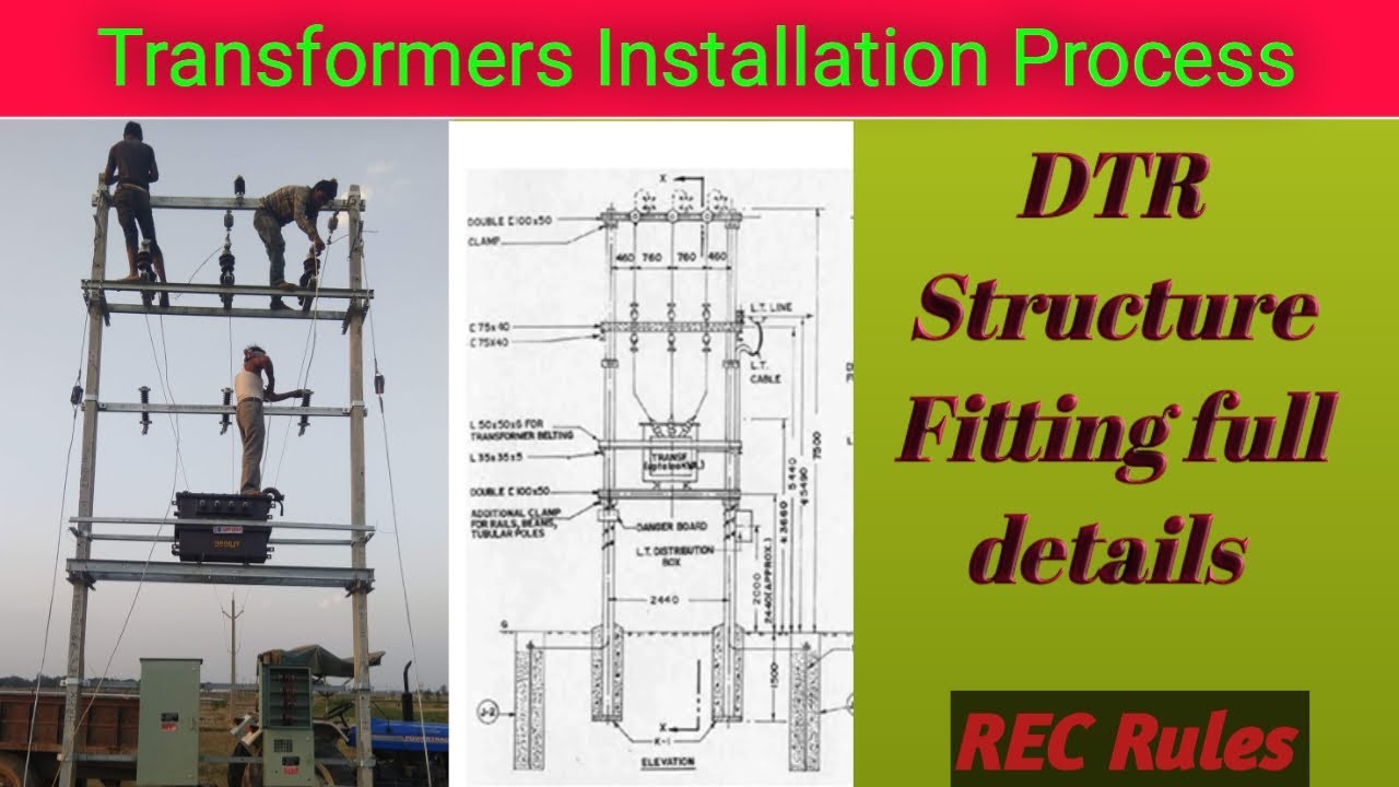 DTR Installation & DTR Pole Erection Full Prosess.|| ट्रांसफार्मर ...