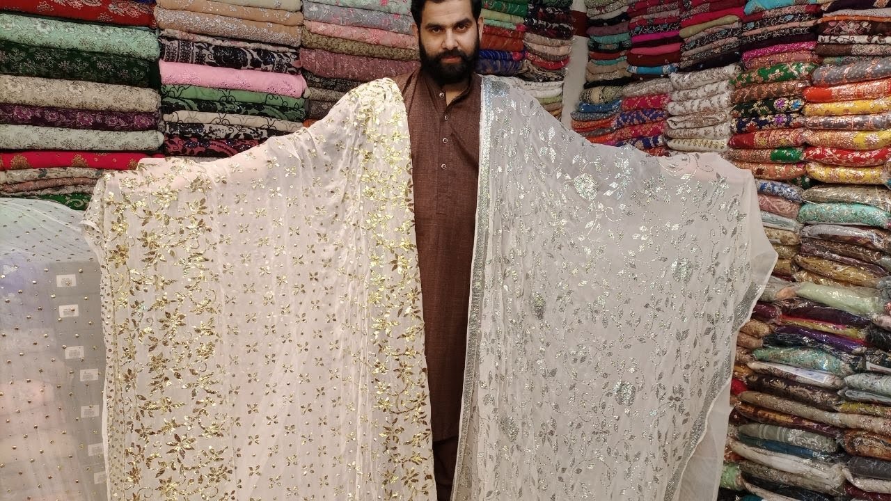 Mukesh Suits in Pakistan / Gota Work Dresses / china pure dull crinkle ...