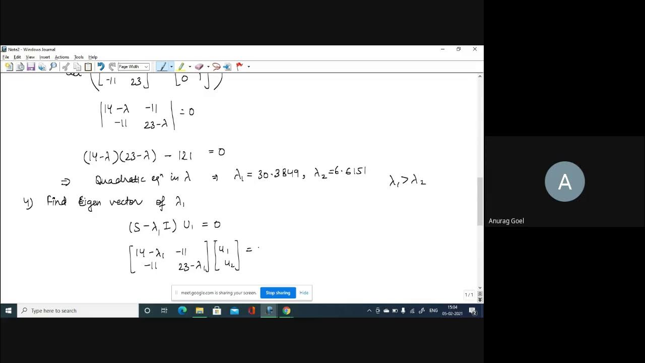 Principal Component Analysis Solved Example - YouTube