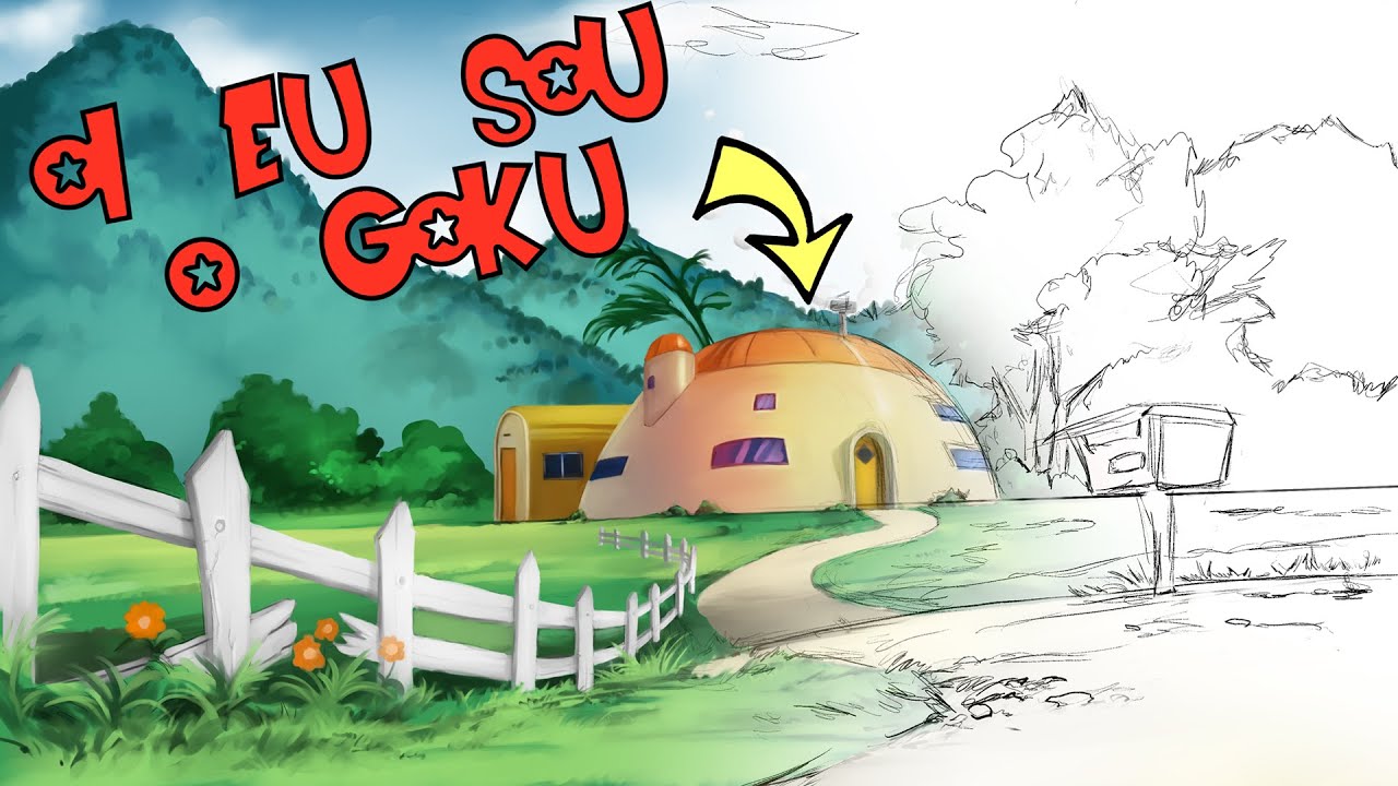 Desenhando a CASA DO GOKU - YouTube