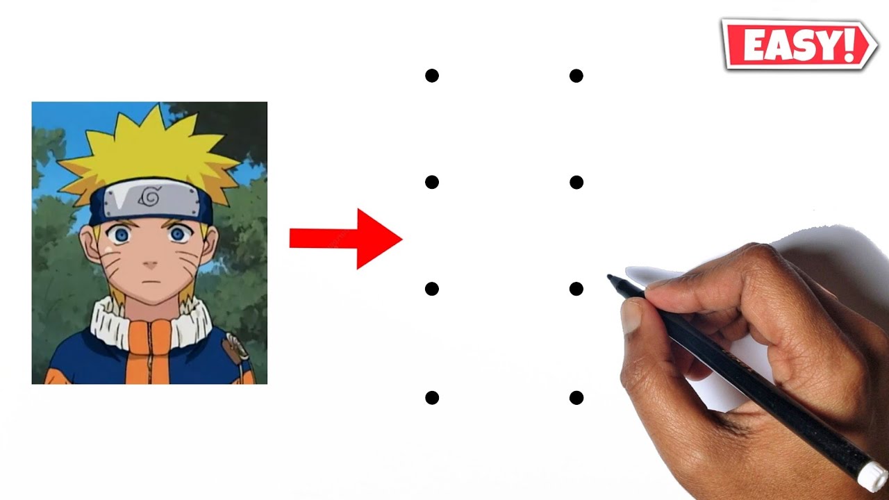 Naruto Uzumaki Drawing Easy | How To Draw Naruto Uzumaki From Dots ...