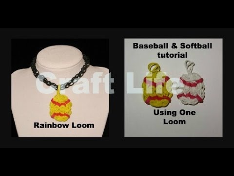 Craft Life ~ Rainbow Loom Mini Baseball Softball Tennis Charm Tutorial ...