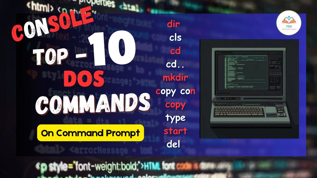 Top 10 DOS Command | Most Important DOS commands | dir, cls, cd, mkdir ...