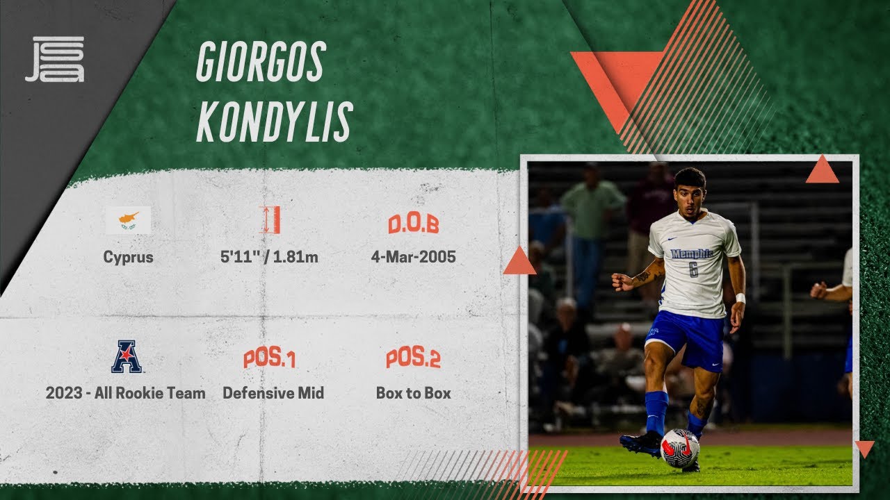 🇨🇾 Giorgos Kondylis - Memphis Tigers - Defensive Midfielder Highlights ...