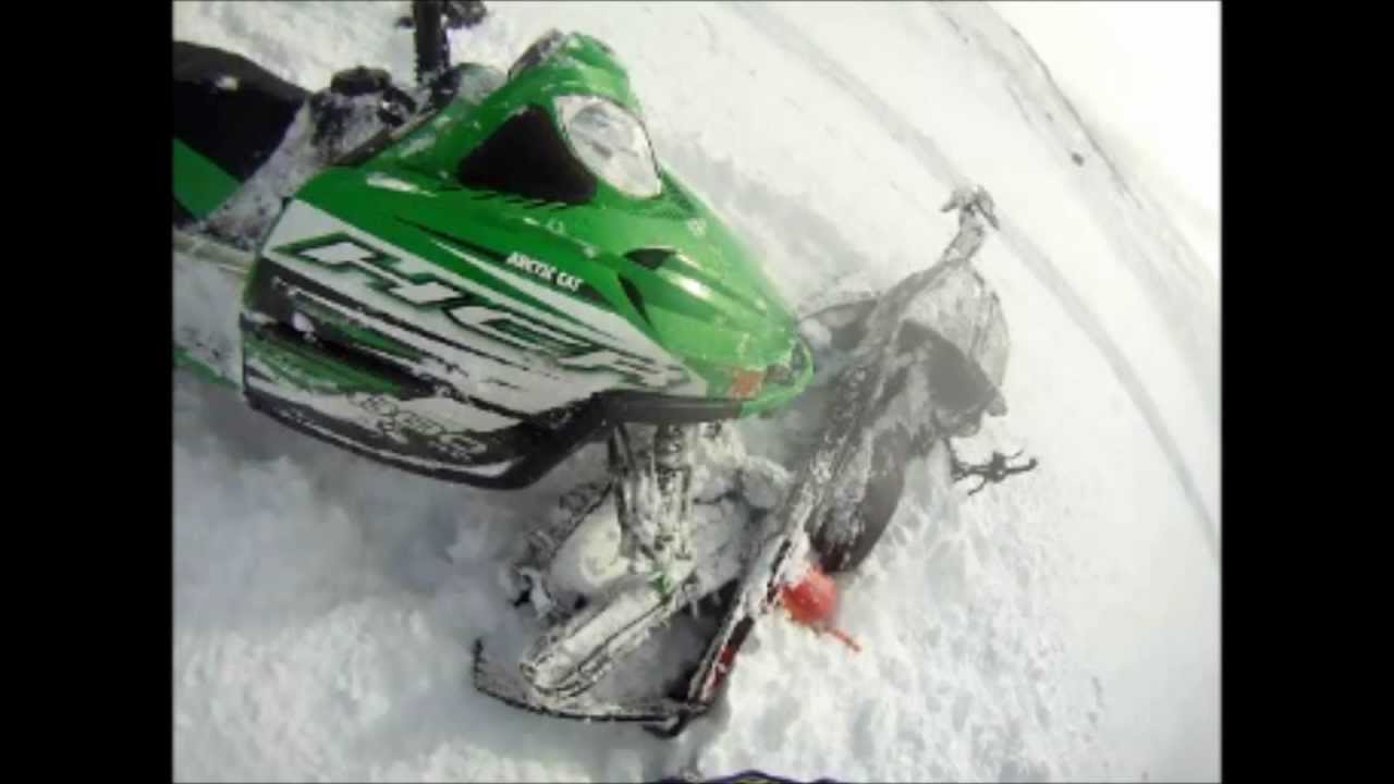 3 snowmobiles destroyed in seconds GoPro - YouTube