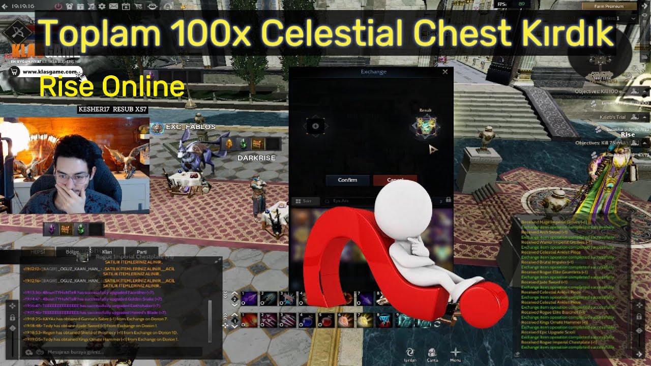 100x Celestial Chest Kırdık. | Rise Online - YouTube