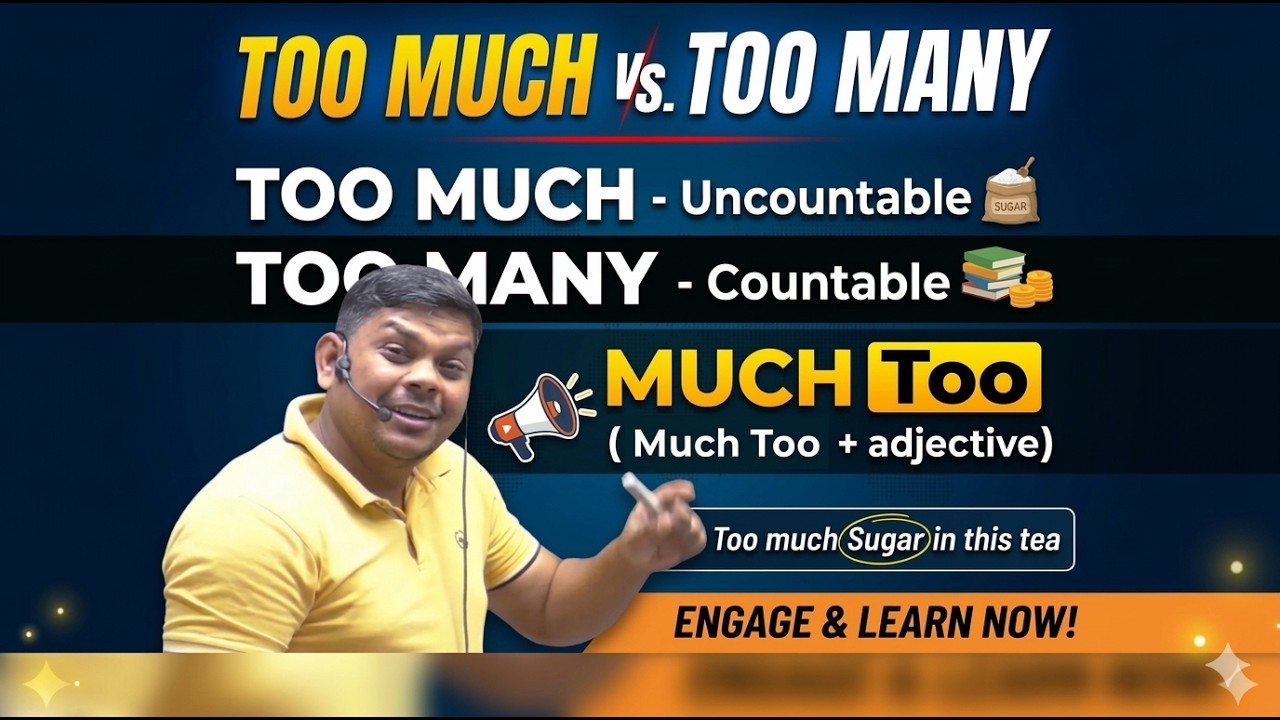 Master the difference between Too, Too Much, Too Many & Much Too in one ...