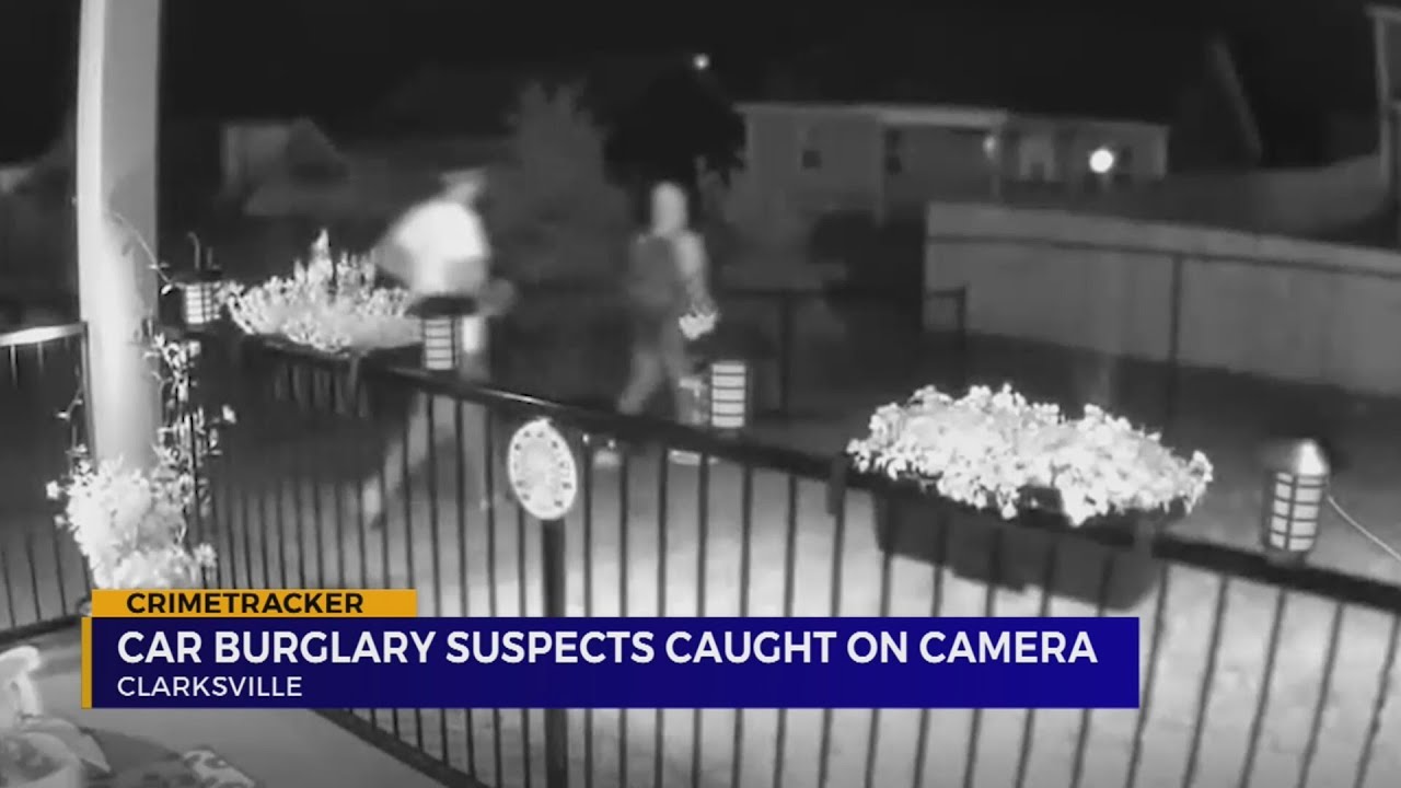 Vehicle burglary suspects caught on camera in Clarksville - YouTube