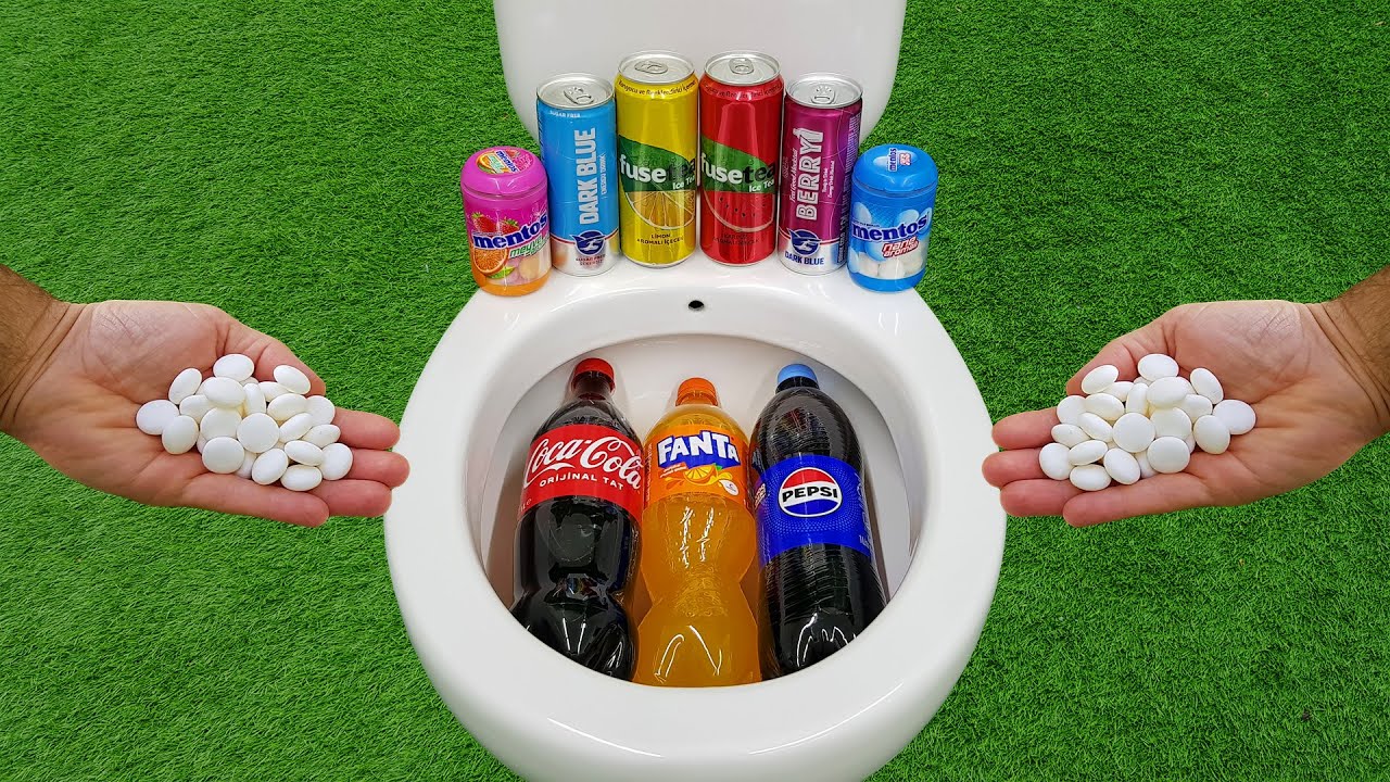 Big Coca Cola, Pepsi, Fanta VS Popular Sodas !! Dark Blue, Fuse Tea and ...