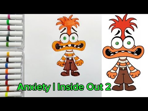 How To Draw Anxiety from Inside Out 2 | Disney Pixar | Cute Easy Step ...