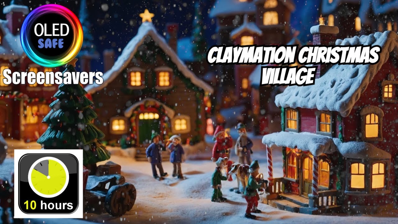 Relaxing Claymation Christmas Village Screensaver - 10 Hours - 4K ...