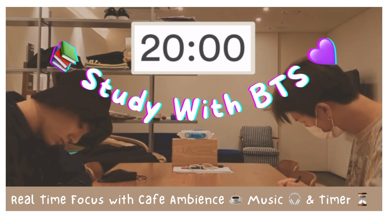 Study With BTS - 20 Minutes Study Session ☕📚🎶 | Café Ambience and ...