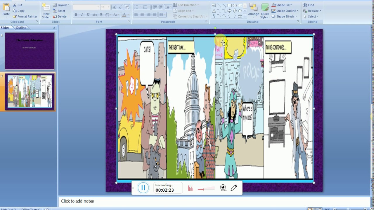 How to Use PowerPoint to Add Your Comic Images and Save as your Final ...