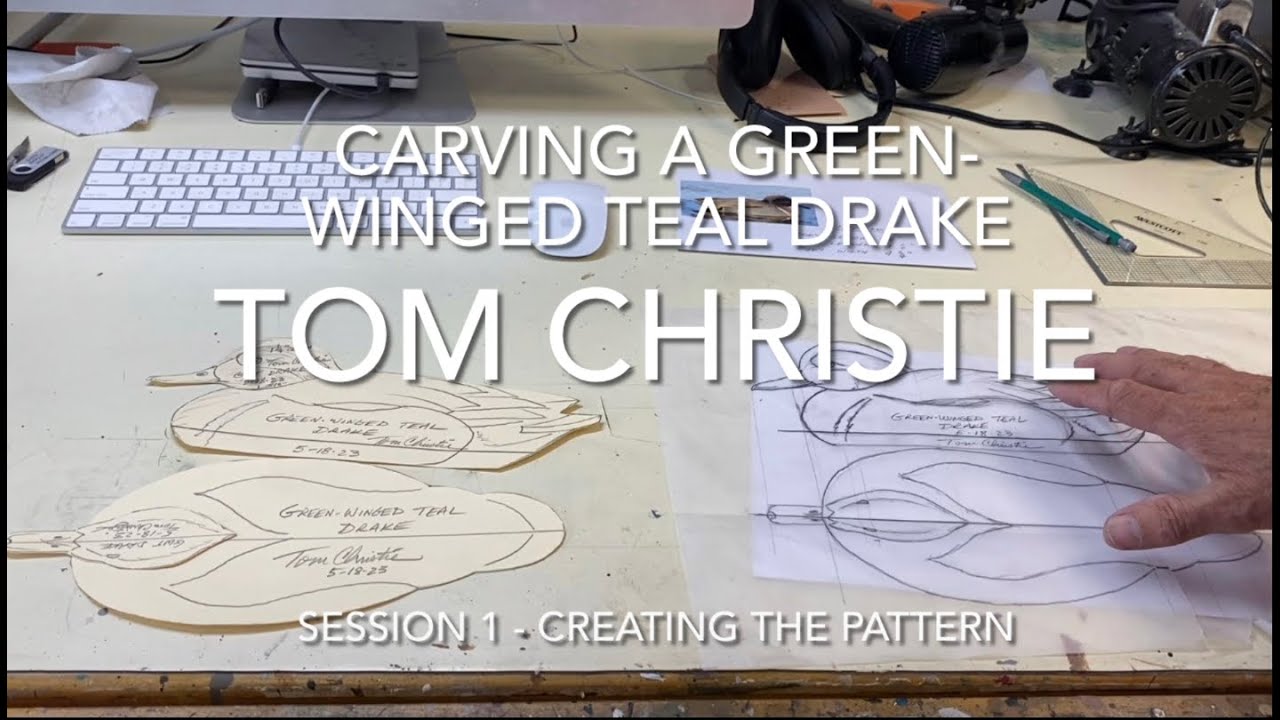 Carving a Green winged Teal Drake Session 1 - Developing the Pattern ...