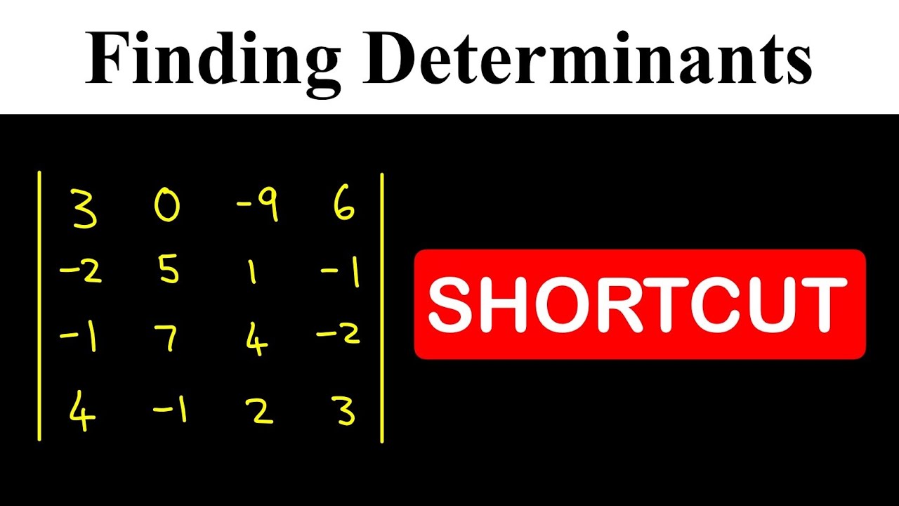 MUST-KNOW Shortcut for Determinants! - YouTube