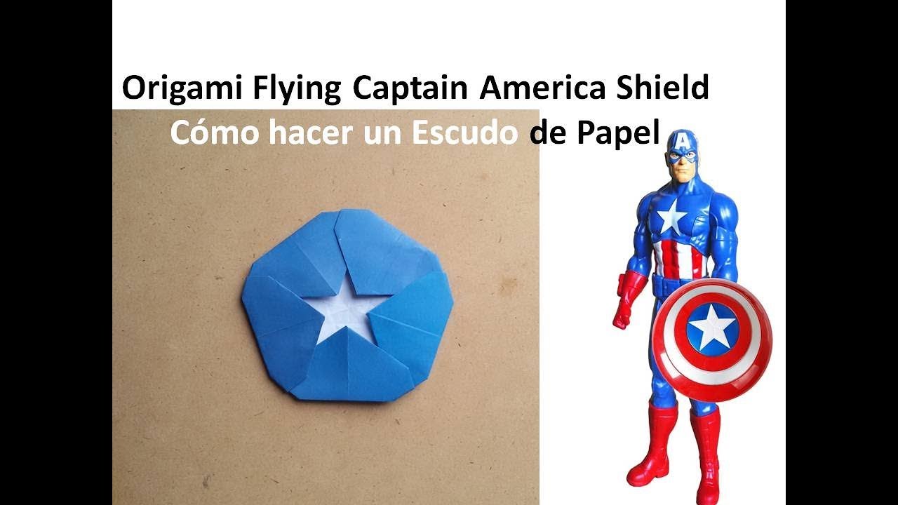 Origami Captain America 🌎 Shield, DIY Paper Crafts - Escudo que vuela ...