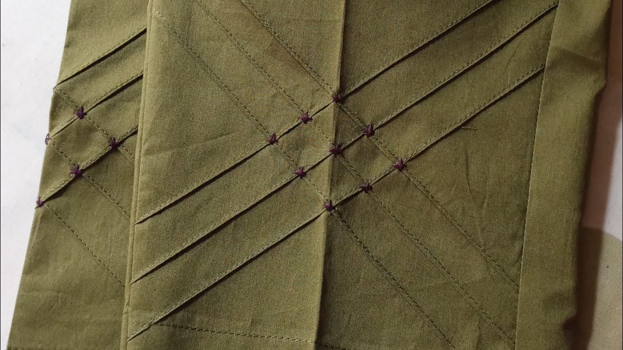 Cross pintex trouser design step by step full stitching - YouTube