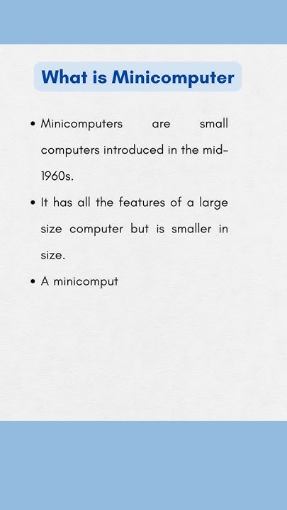 What is Minicomputer | Computer Fundamentals | - YouTube